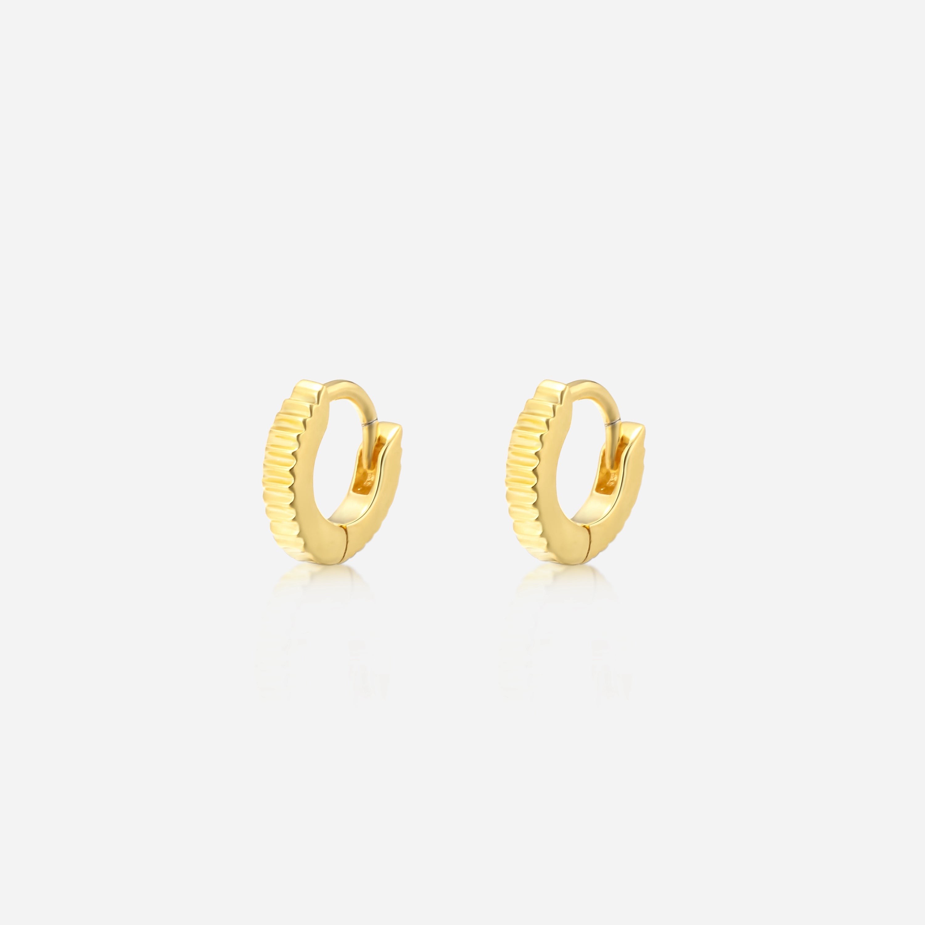 Victoria Emerson Mariam Textured Gold Huggie Earrings