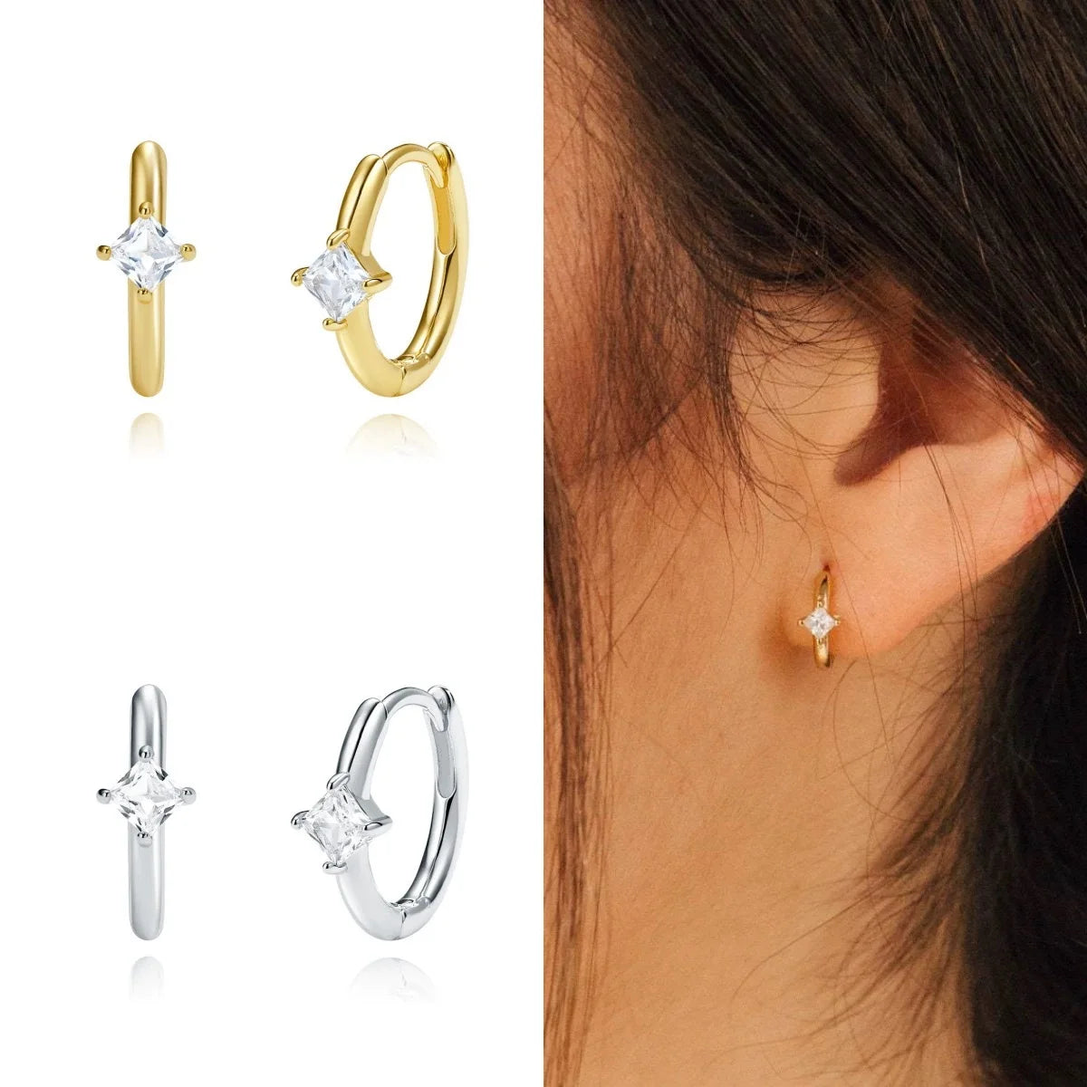 Harper Crystal Huggie Hoops | Victoria Emerson