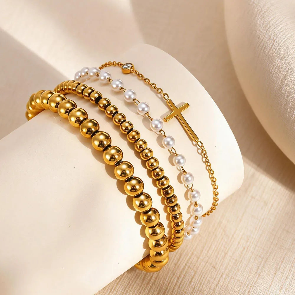 Pearl Bead Stacking Bracelet | Victoria Emerson